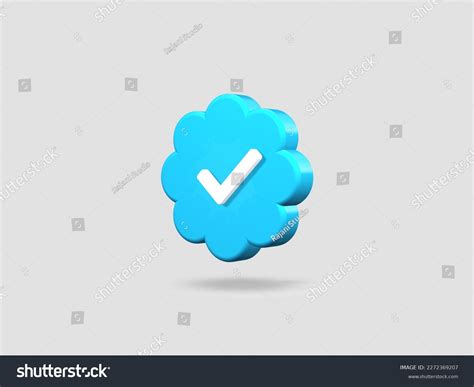 3d model blue checkmark render illustration stock illustration