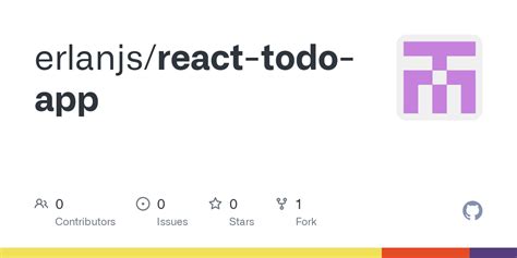 Github Erlanjsreact Todo App