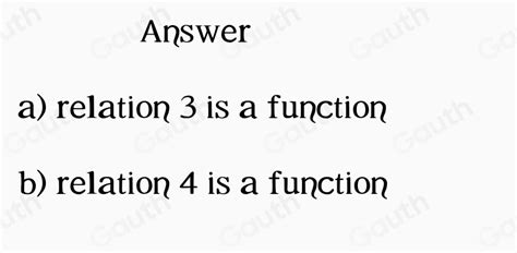 Solved Relation 3 Relation 4 Function Not A Function Function Not A