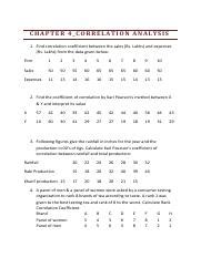 Chapter 4 Correlation Numericals Pdf CHAPTER 4 CORRELATION ANALYSIS 1 Find Correlation