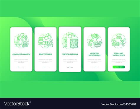 Urban Farming Onboarding Mobile App Page Screen Vector Image