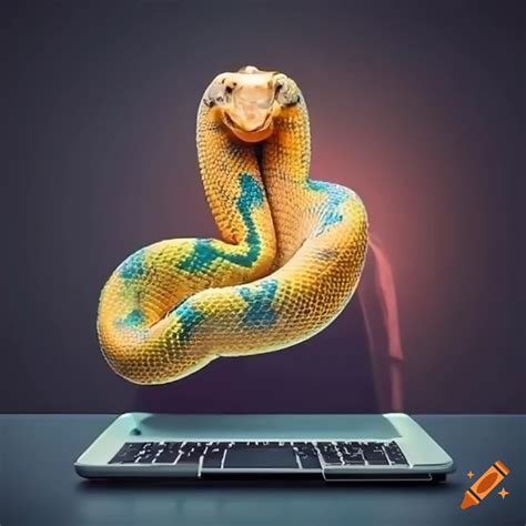 Stylish Python Coding On A Laptop On Craiyon