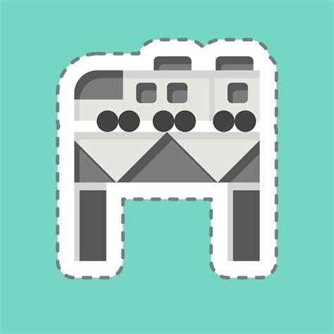 Premium Vector Sticker Line Cut Bridge Over The River Train Related