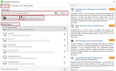 Create Your First Test Studio Project Progress Test Studio