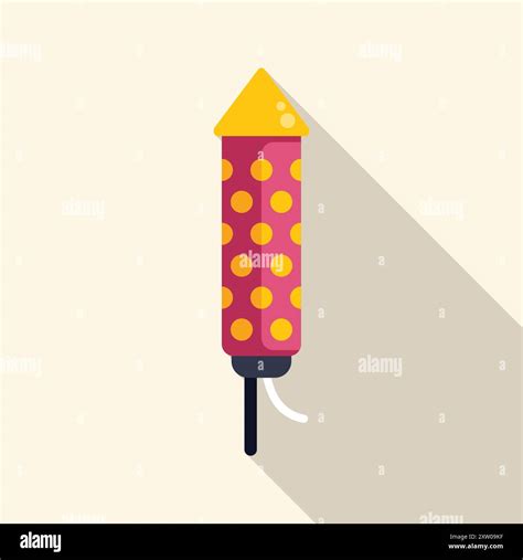 Firework Rocket Standing With Burning Fuse Ready To Launch Into The Sky And Create A