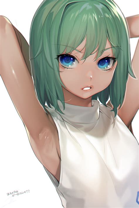 Safebooru 1girl Absurdres Armpits Arms Behind Head Arms Up Bangs Bare
