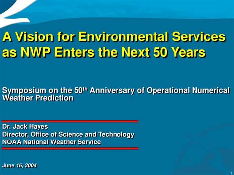 PPT Symposium On The Th Anniversary Of Operational Numerical Weather Prediction PowerPoint