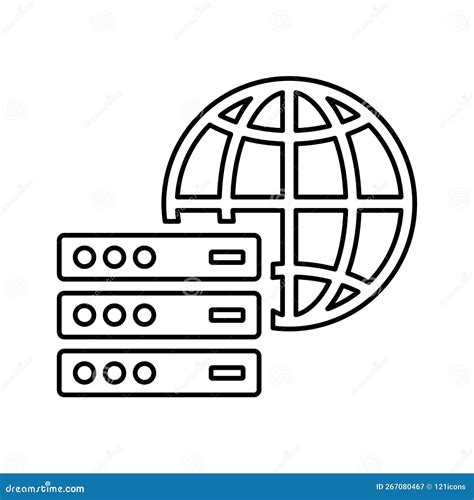 Server Database Hosting Outline Icon Line Art Vector Stock Illustration Illustration Of