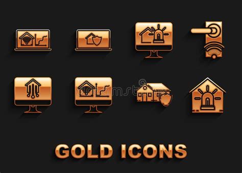 Set Computer Monitor With Smart Home With Wi Fi Digital Door Lock Wireless Technology For