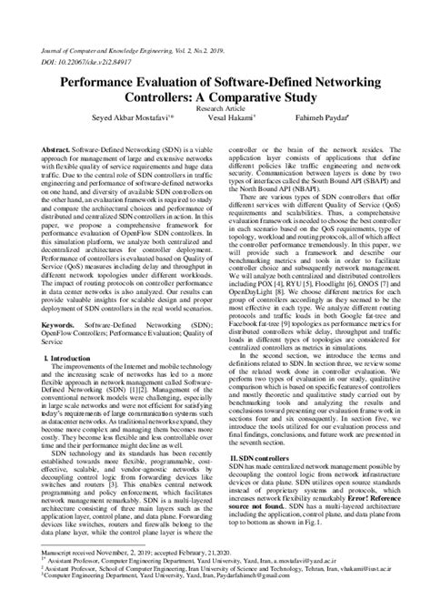 pdf performance evaluation of software defined networking controllers