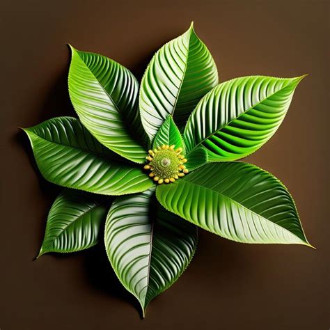 Premium Ai Image Top View Of Green Leaves Poinsettia Shrub Plant