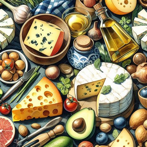 Premium Ai Image Blue Cheese Camenbert Still Life Texture Pattern