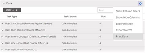 printing data pane results