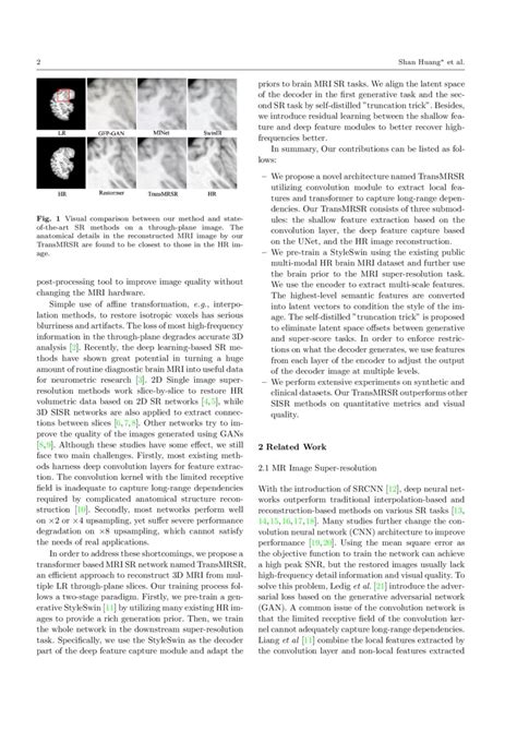 Transmrsr Transformer Based Self Distilled Generative Prior For Brain