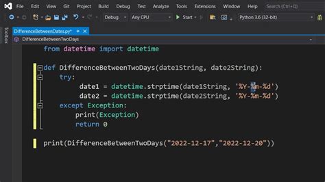 Calculate The Day Difference Between 2 Dates In Python Youtube