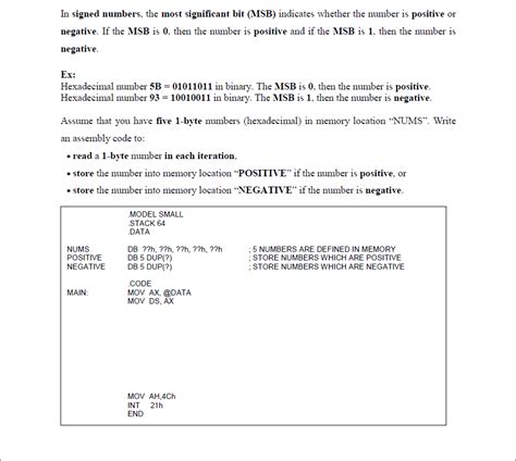 Solved In Signed Numbers The Most Significant Bit Msb