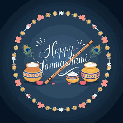 신 스리 크리슈나 마슈타미 축제 인도 신 탄생 축제 배경 일러스트레이션 프리미엄 Ai 생성 벡터