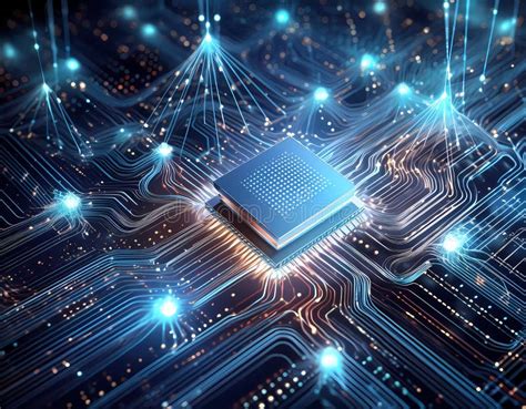 Futuristic Central Processor Unit Powerful Quantum Cpu On Motherboard