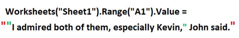 Excel VBA Solutions How To Put Double Quotes In A String In VBA
