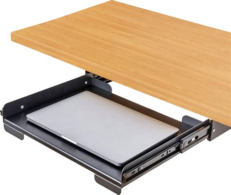 Under Desk Laptop Pull Out Drawer Mount Metal Hollow Tray
