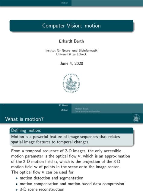 Cv Eb Slides Motion Pdf Eigenvalues And Eigenvectors Applied