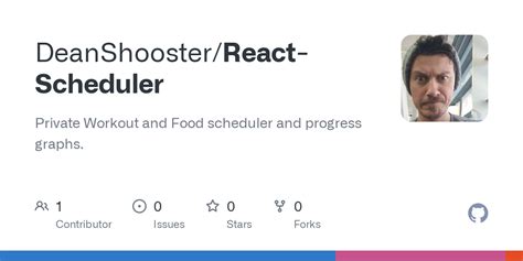 Github Deanshoosterreact Scheduler Private Workout And Food