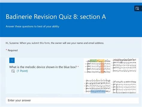 Bach Badinerie Revision Quizzes Microsoft Forms Teaching Resources
