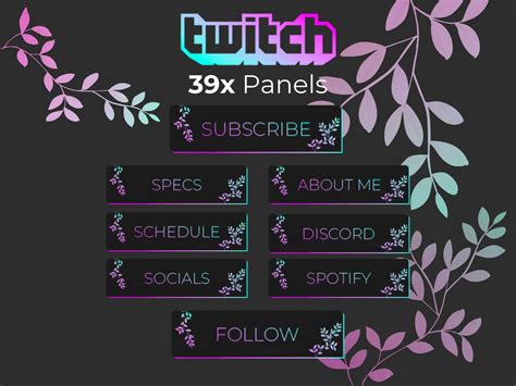 39x Minimalistic Cyan Violet Twitch Panels Etsy