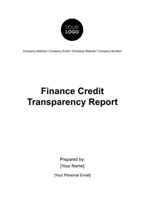 Free Finance Credit Transparency Report Template To Edit Online