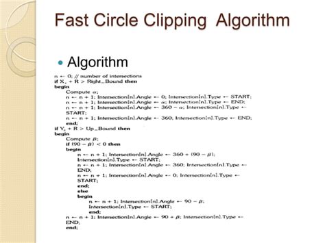 Circle Curve Clipping Algorithm PPT