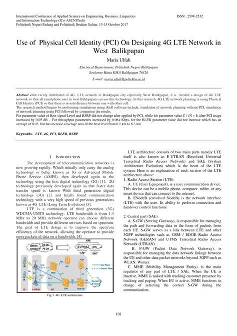 Pdf Use Of Physical Cell Identity Pci On Designing 4g Lte Network