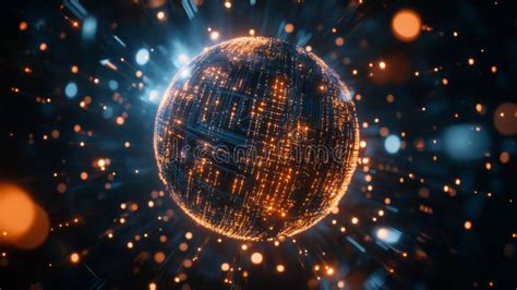Illuminated Sphere Network Digital Global Connections Stock