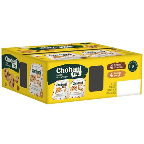 Chobani Greek Yogurt Flip Smores Cookie Dough 45 Oz 8pk Protein Snack With Natural Mix Ins
