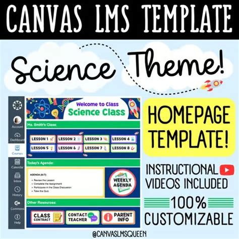 Canvas Lms Template Homepage Buttons And Banners Science 100 Editable Canvas Learning