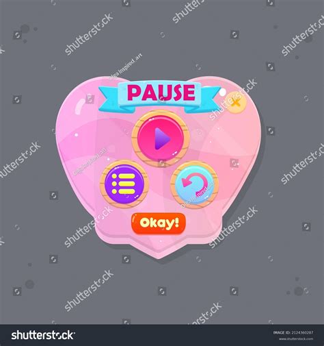 Game Ui Pause Popup Window Ribbon Stock Vector Royalty Free 2124360287 Shutterstock