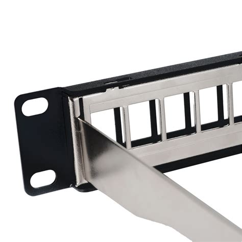 Cat6a Ftp Blank Patch Panel With 24 Ports And Zinc Alloy Rear Cable Management Bar For Hd Style