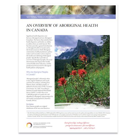 An Overview Of Aboriginal Health In Canada Cssspnql