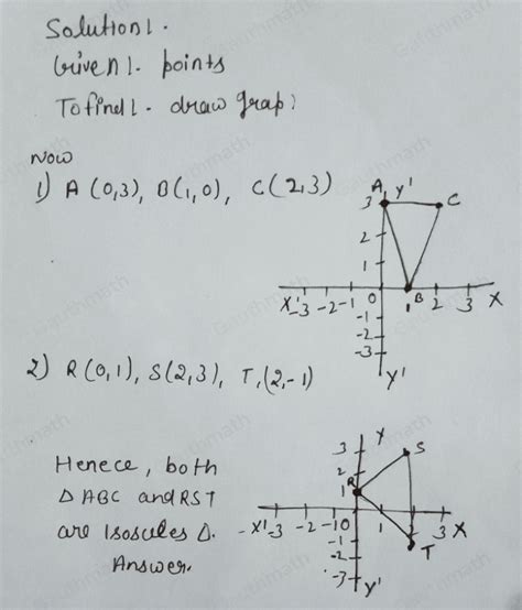 Solved Plot The Following Points In The Cartesian Coordinate Plane And