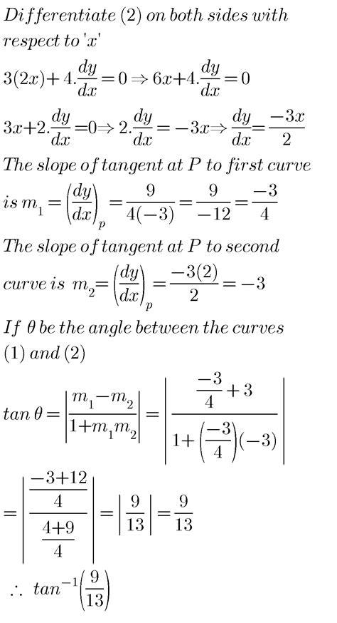 Tangent And Normalintermediate First Year Mathematics 1b Chapter 102 Problems With Solutions
