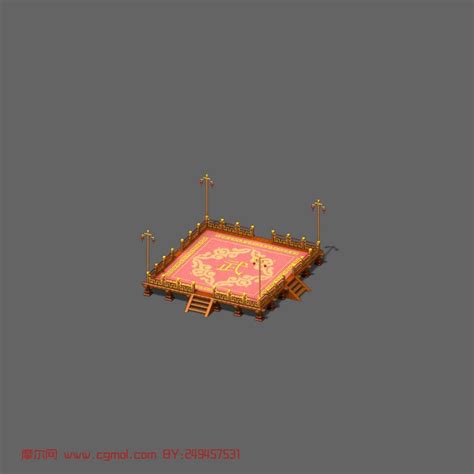 擂台 游戏场景3d模型 古代场景 场景模型 3D模型免费下载 摩尔网