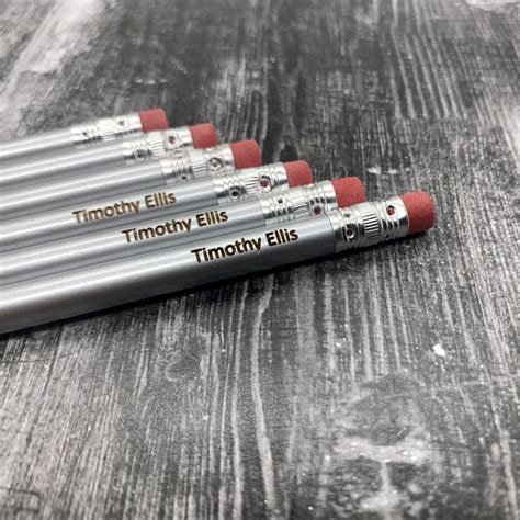 Personalized Engraved Silver 2 Pencils Whiddens Woodshop