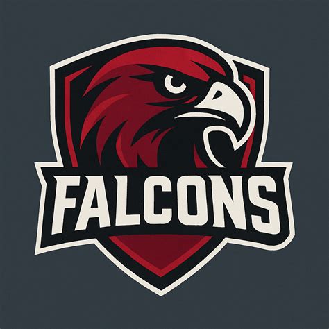Stylized Maroon Eagle Logo With Bold Falcons Text Design Playground