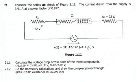 Solved Consider The Series Ac Circuit Of Figure Chegg Com