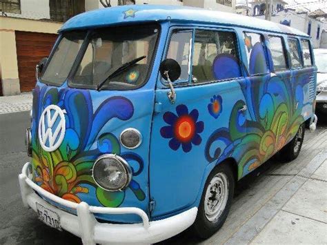 Hippy Dippy Vintage Vw Bus Volkswagen Hippie Van