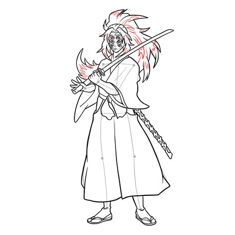 How To Draw Kokushibo Step By Step To Upper Rank One