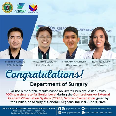 Gcgmmc Bohol Congratulations Department Of Surgery 🎖 Carl Marx B Aquino Md 🎖 Mc Kevin Poe