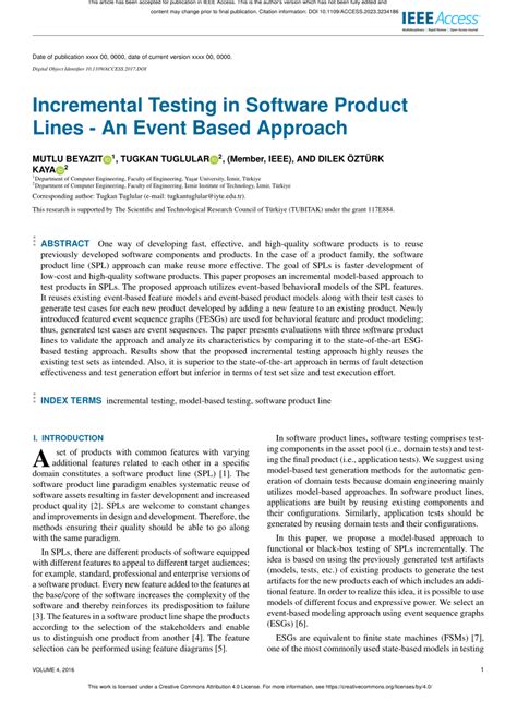 Pdf Incremental Testing In Software Product Lines An Event Based