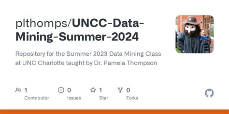 Github Plthompsuncc Data Mining Summer 2024 Repository For The Summer 2023 Data Mining Class