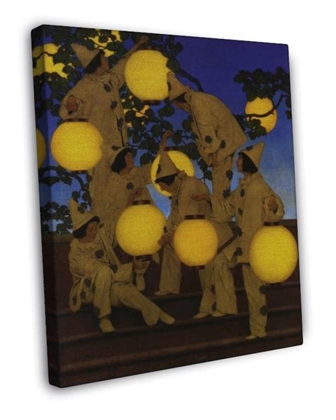 Maxfield Parrish The Lantern Bearers Fine Art 16x12 Inch Framed Canvas Print