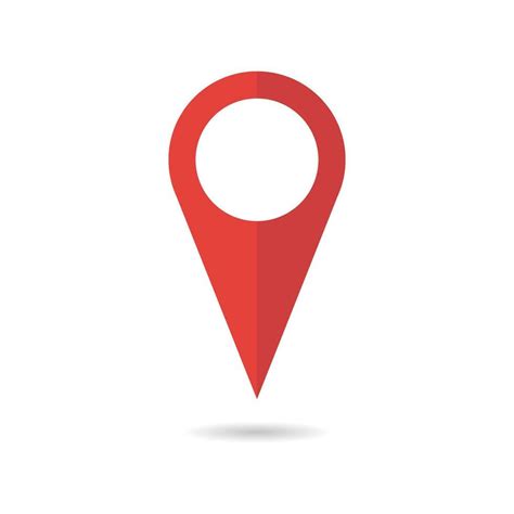 Red Geo Pin As Logo With Copy Space On White Geolocation And